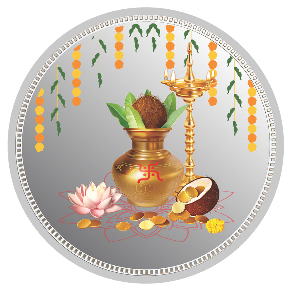 Shubh Kalash 999 SILVER COLORED COIN – CoinArts