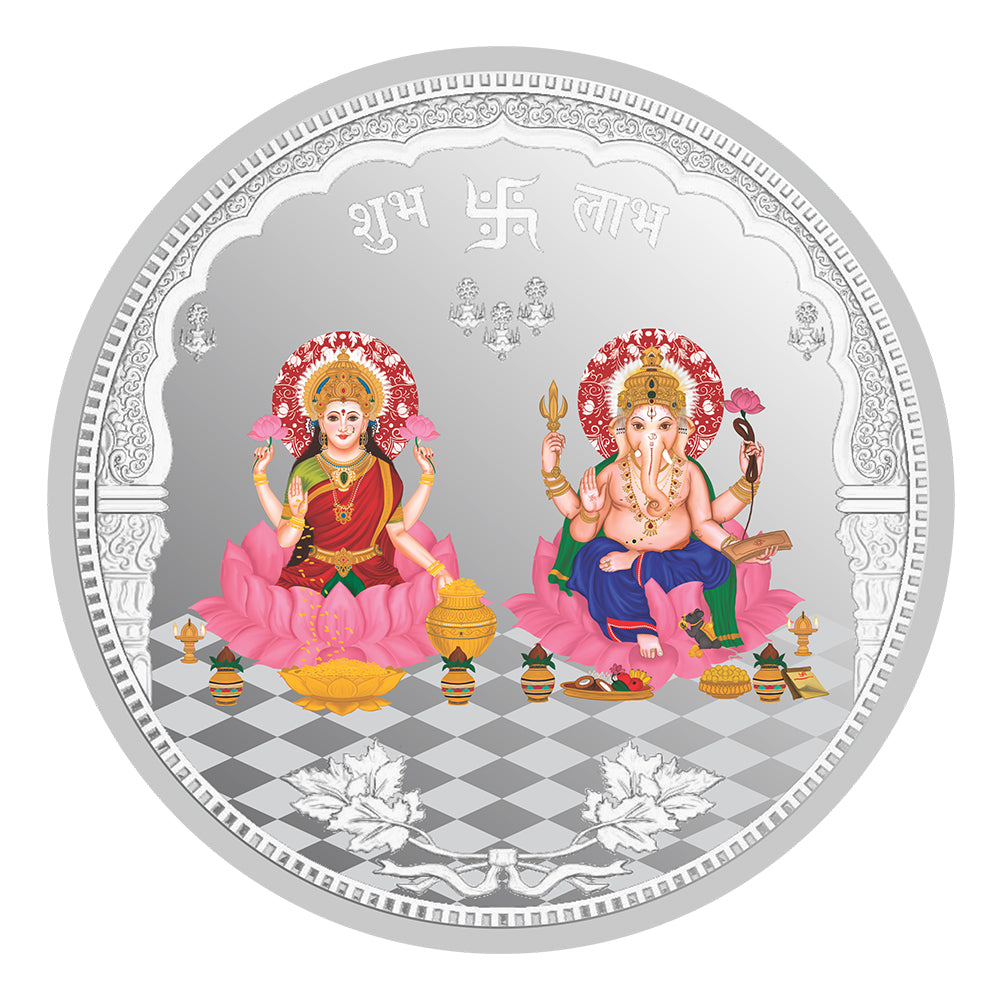 Laxmi Ganesh Ji 999 SILVER COLORED COIN – CoinArts