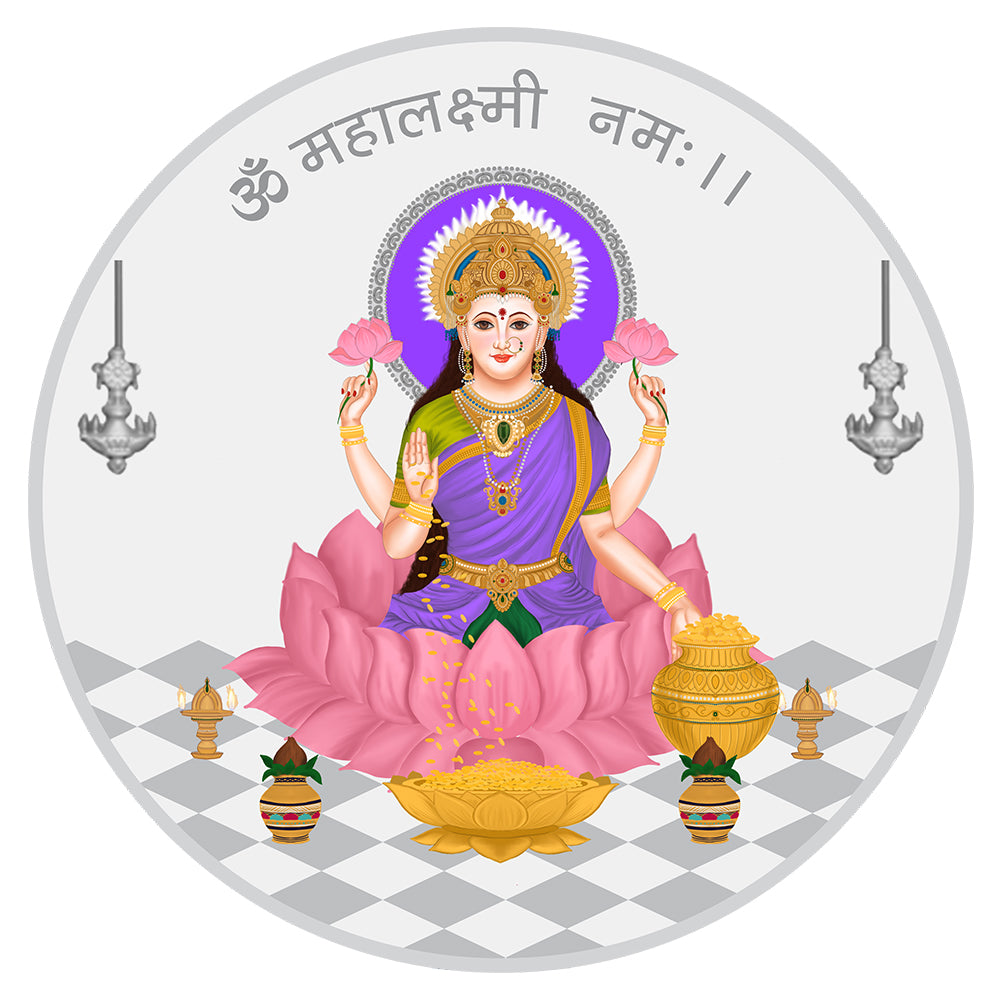 Mahalaxmi Ji 999 SILVER COLORED COIN – CoinArts