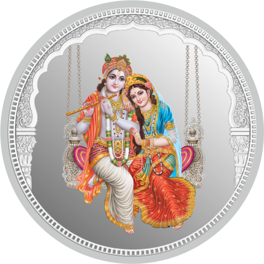RADHA KRISHAN ON THE SWING 999 SILVER COLORED COIN – CoinArts