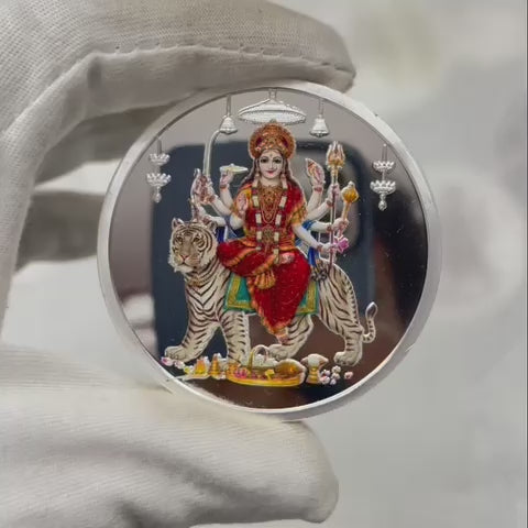 GODESS DURGA JI 999 SILVER COLORED COIN – CoinArts